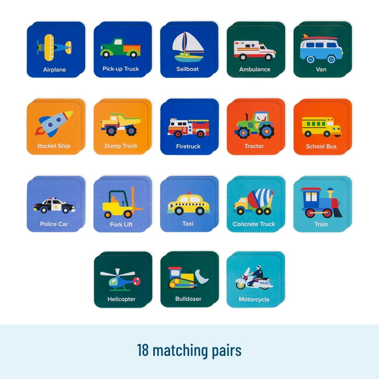 Free Matching Memory Game For Kids Transportation The Free Race Car