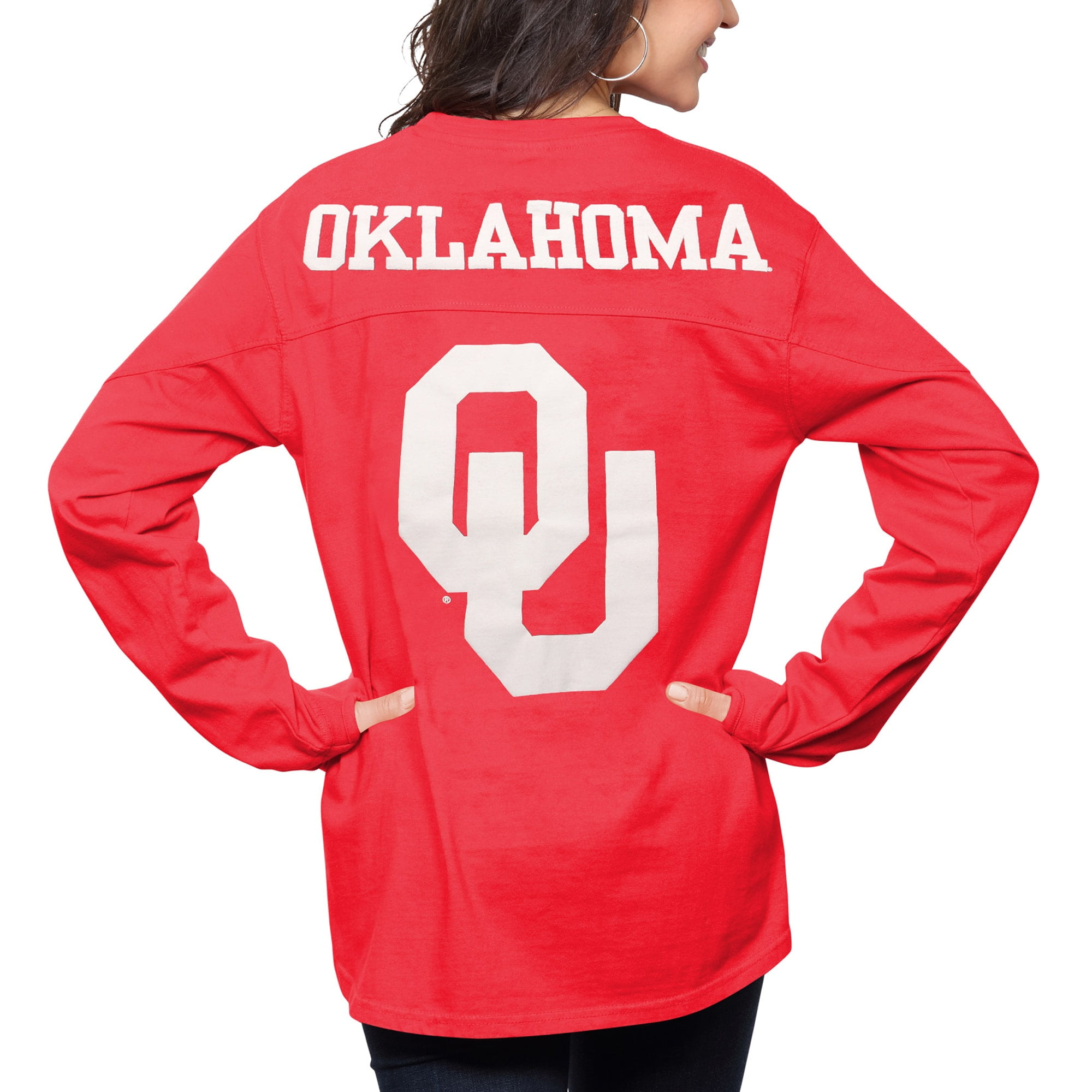 Oklahoma Sooners Pressbox Womens The Big Shirt Oversized Long Sleeve T