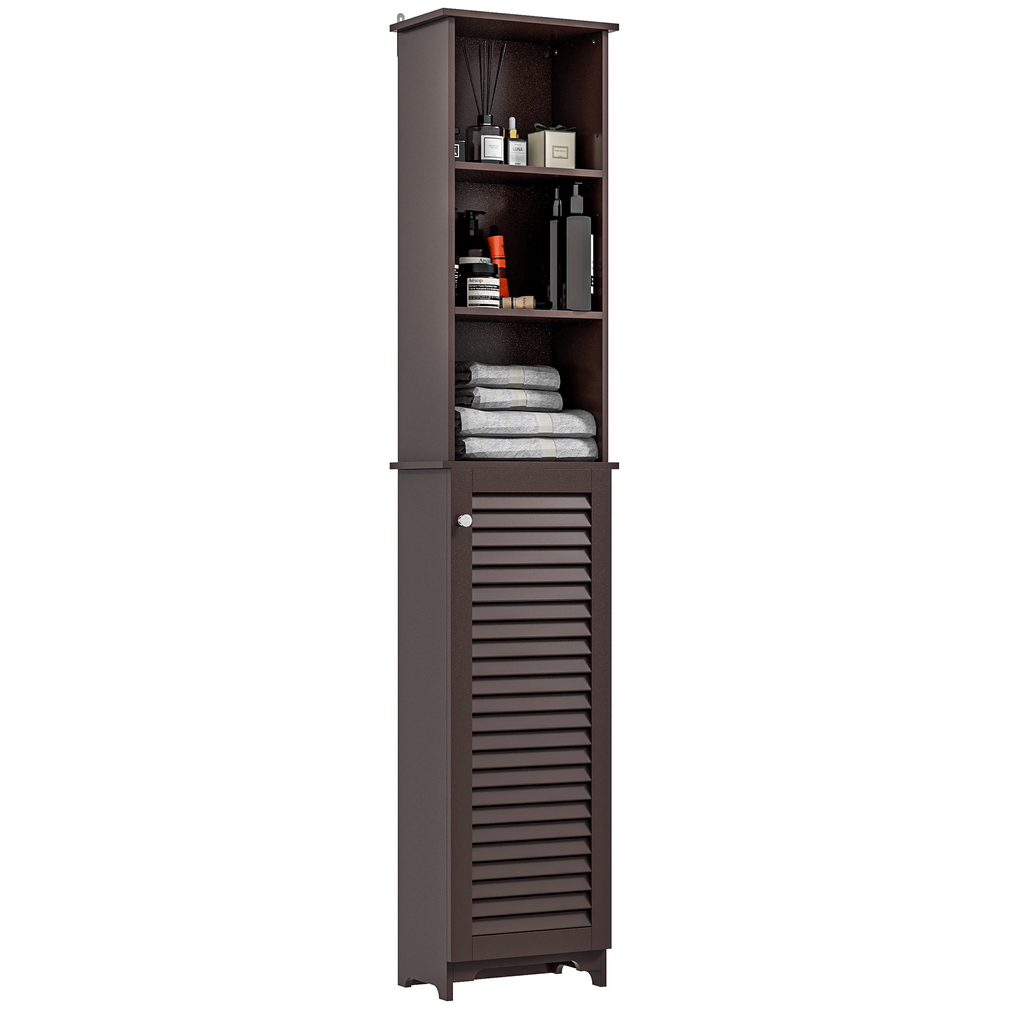 Click here for Homcom Tall Bathroom Cabinet  Linen Tower With Adj... prices