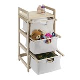 Three Bin Hamper/Storage Unit - Natural/Ecru - Walmart.com