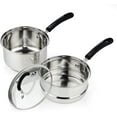 Cook N Home Double Boiler Pan, Stainless Steel, 2-Quart, with Glass Lid ...