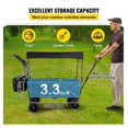 Collapsible Garden Cart Wagon with Canopy - Extra Large Folding Utility ...