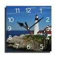 VOCOO 10 Inch Square Wall Clock, Silent, Battery Operated, Lighthouse ...