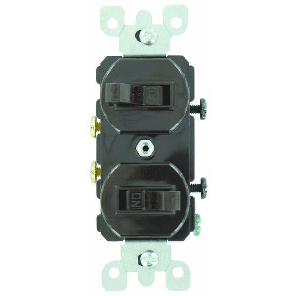 Leviton 107-05224-0SP Combo 2-Single Pole Switch, Brown - Walmart.com