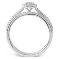 1/5Ct TDW Diamond S925 Sterling Silver Cluster Halo Bridal Set (I-J, I2 ...