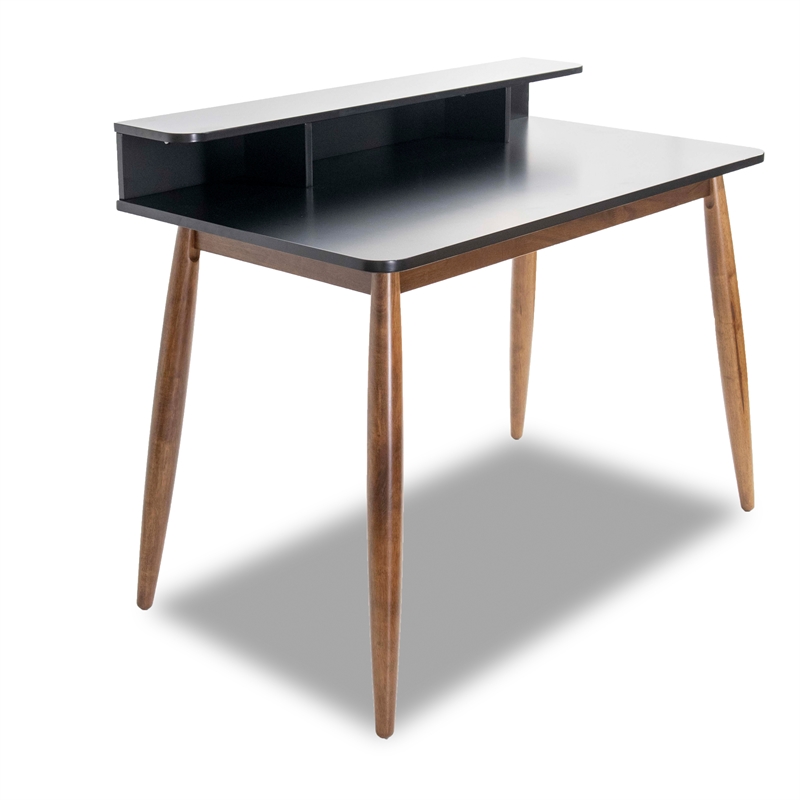 Mid Century Modern Phoenix Walnut Brown Study Desk - Walmart.com
