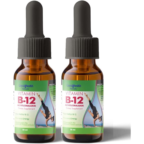 Liquid Health 2 Pack Vitamin B12 Liquid Pure Methyl Drops ...