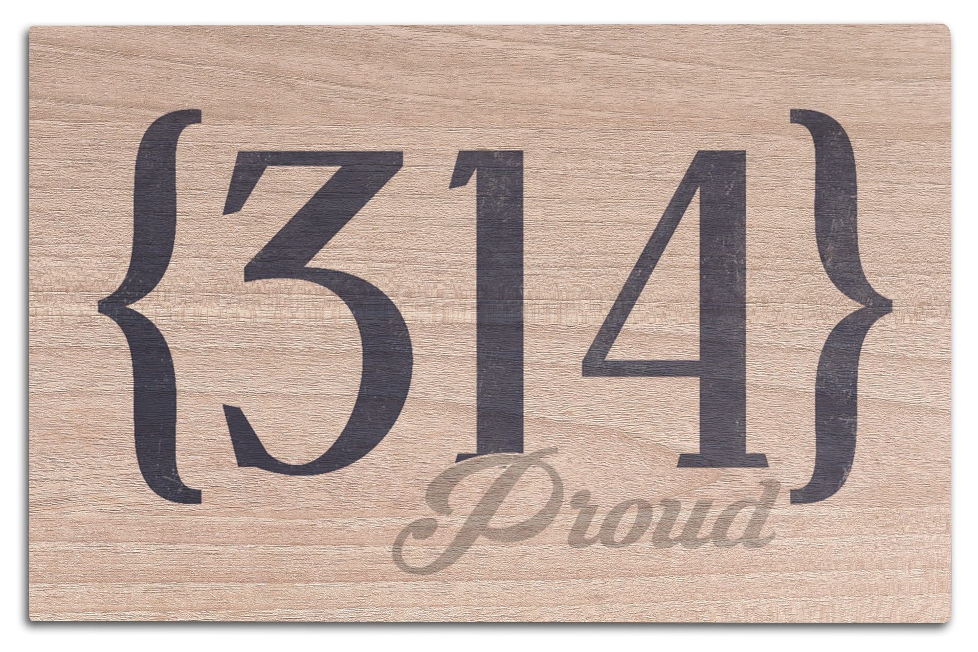 St. Louis, Missouri, 314 Area Code (Blue) Birch Wood Wall Sign (12x18 ...