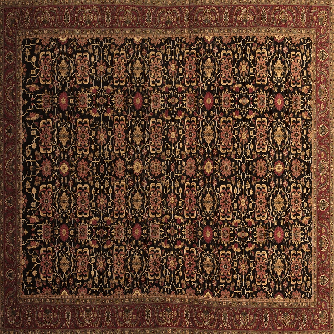 Ahgly Company Indoor Square Persian Brown Traditional Area Rugs, 5 ...