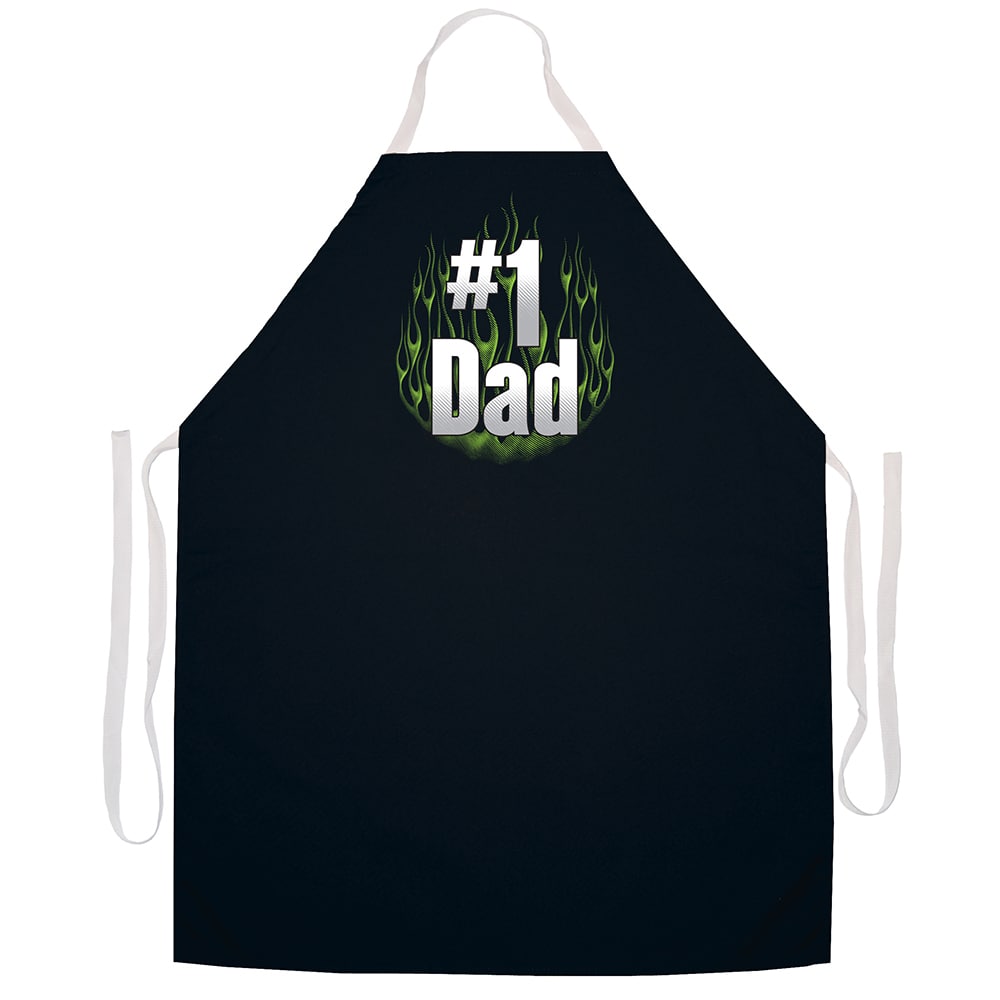 Attitude Aprons 'No.1 Dad Flames Apron-Black-One Size Fits Most ...