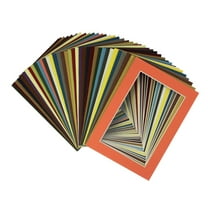 Pack of 50 sets 5x7 MIXED COLORS White Core Picture Mats Mattes Matting ...