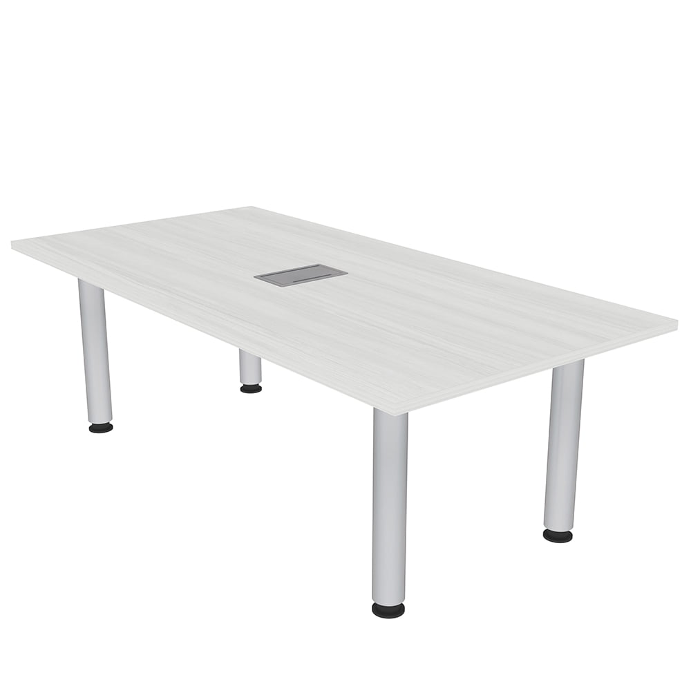 5 Foot Rectangular Conference Table Silver Post Legs Power And Data ...