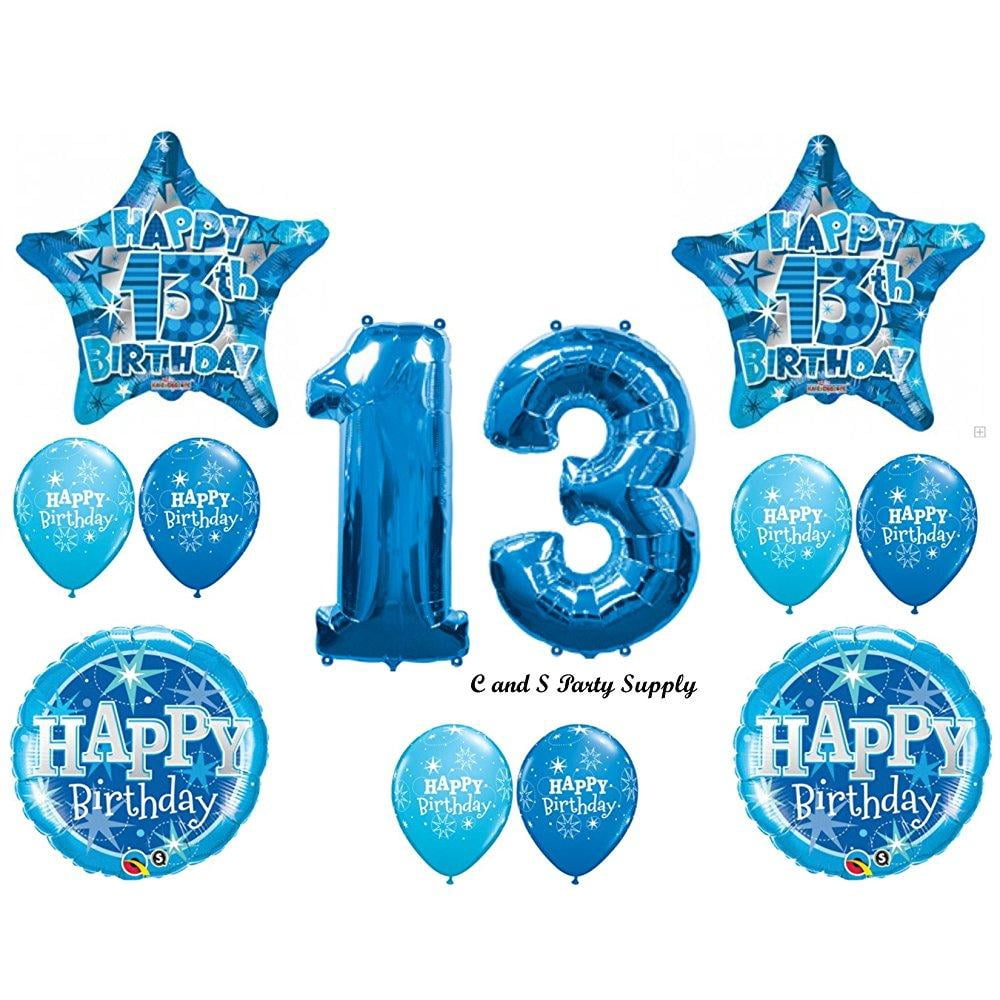 BOY'S 13TH Teenager Balloons Birthday party Decoration Supplies ...