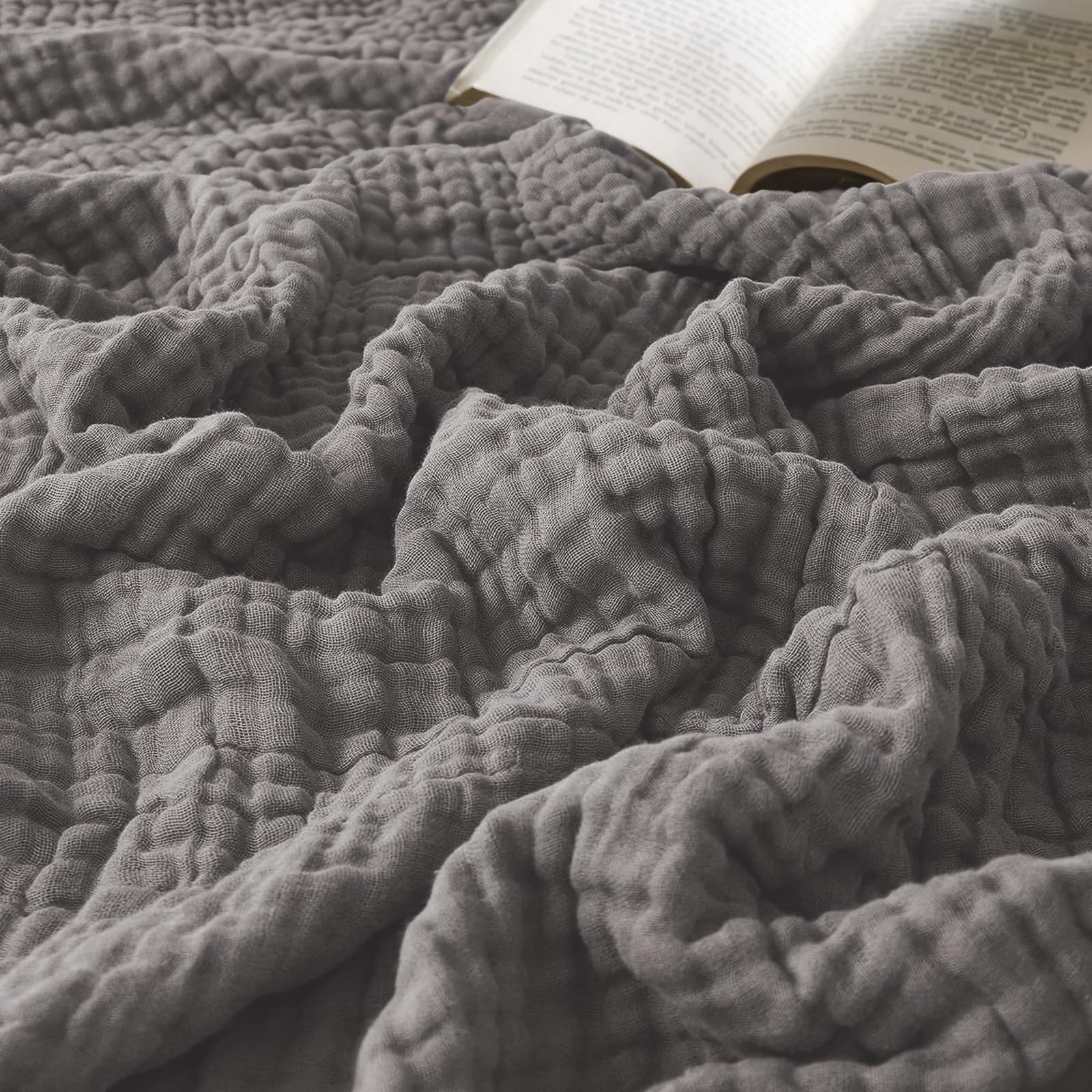 Muslin Throw Blanket, 4-Layer Soft & Breathable Gauze Summer Throw ...