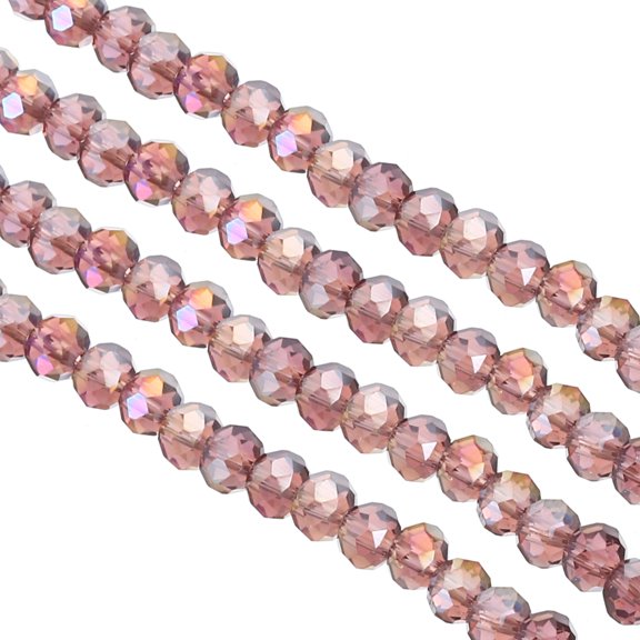 Uxcell 4 mm Briolette Rondelle Glass Beads, Small Round Faceted Crystal ...
