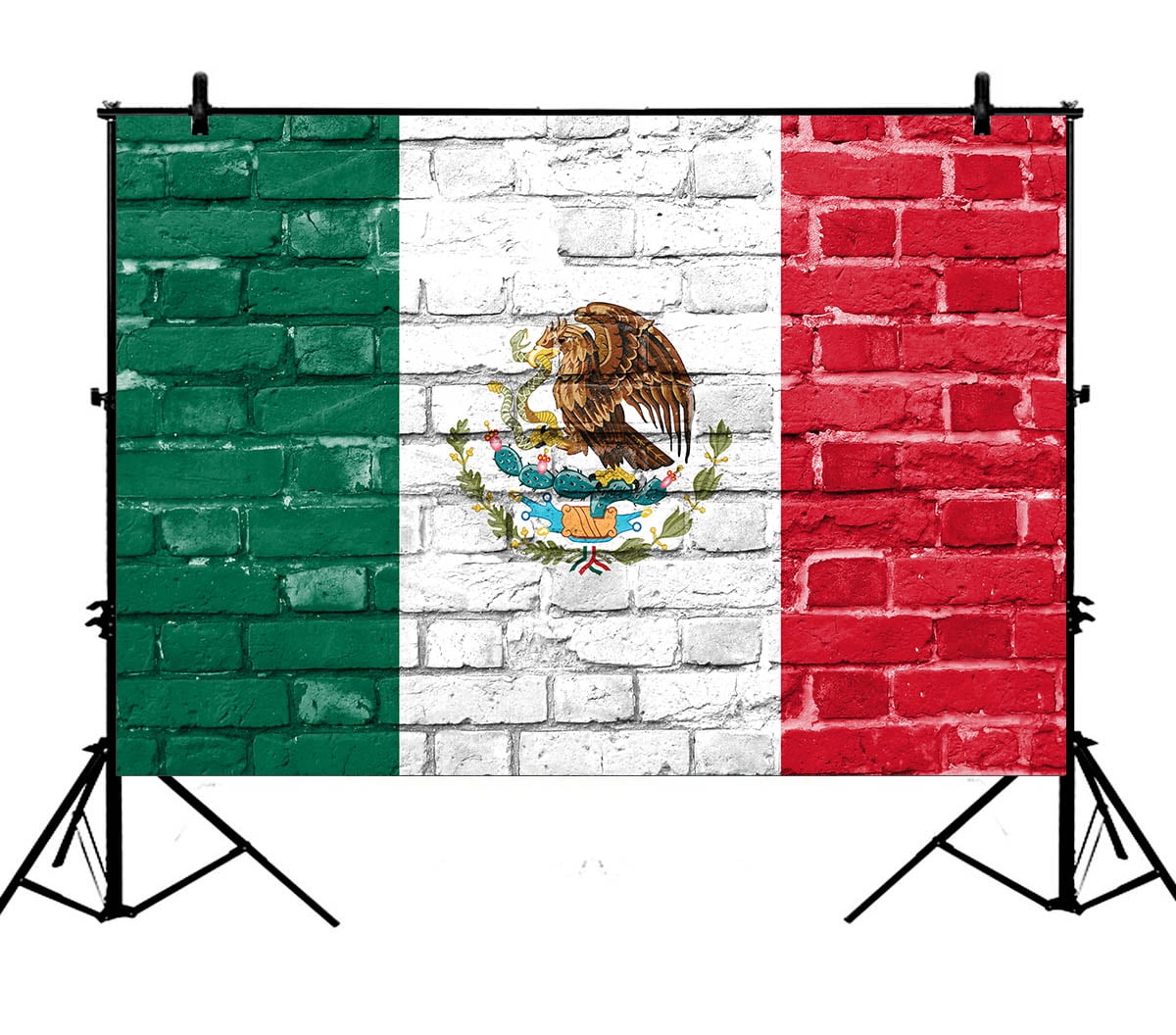YKCG 7x5ft Mexico Flag Brick Wall Photography Backdrops Polyester ...