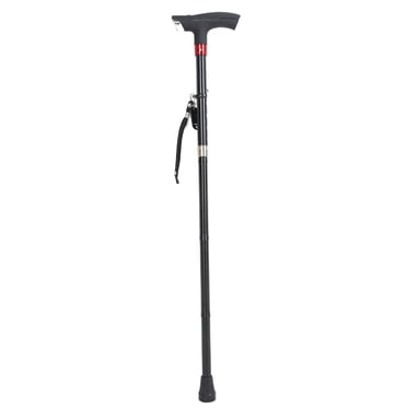 Portable Handle Walking Cane Walking Stick Folding LED Safety 4 Head ...
