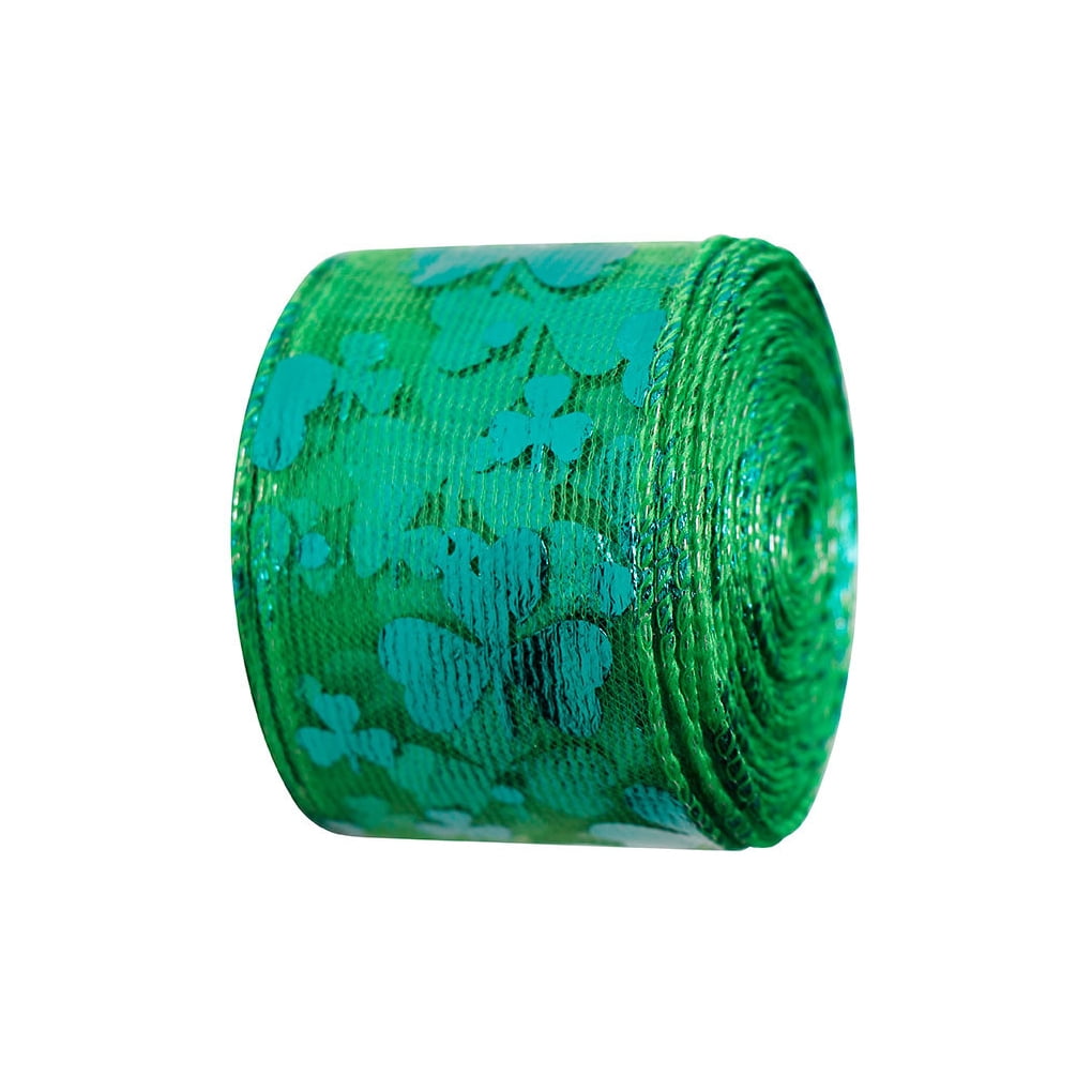 Linyer St. Patrick's Day Ribbons Green Burlap Gold Wrapping Paper Craft ...