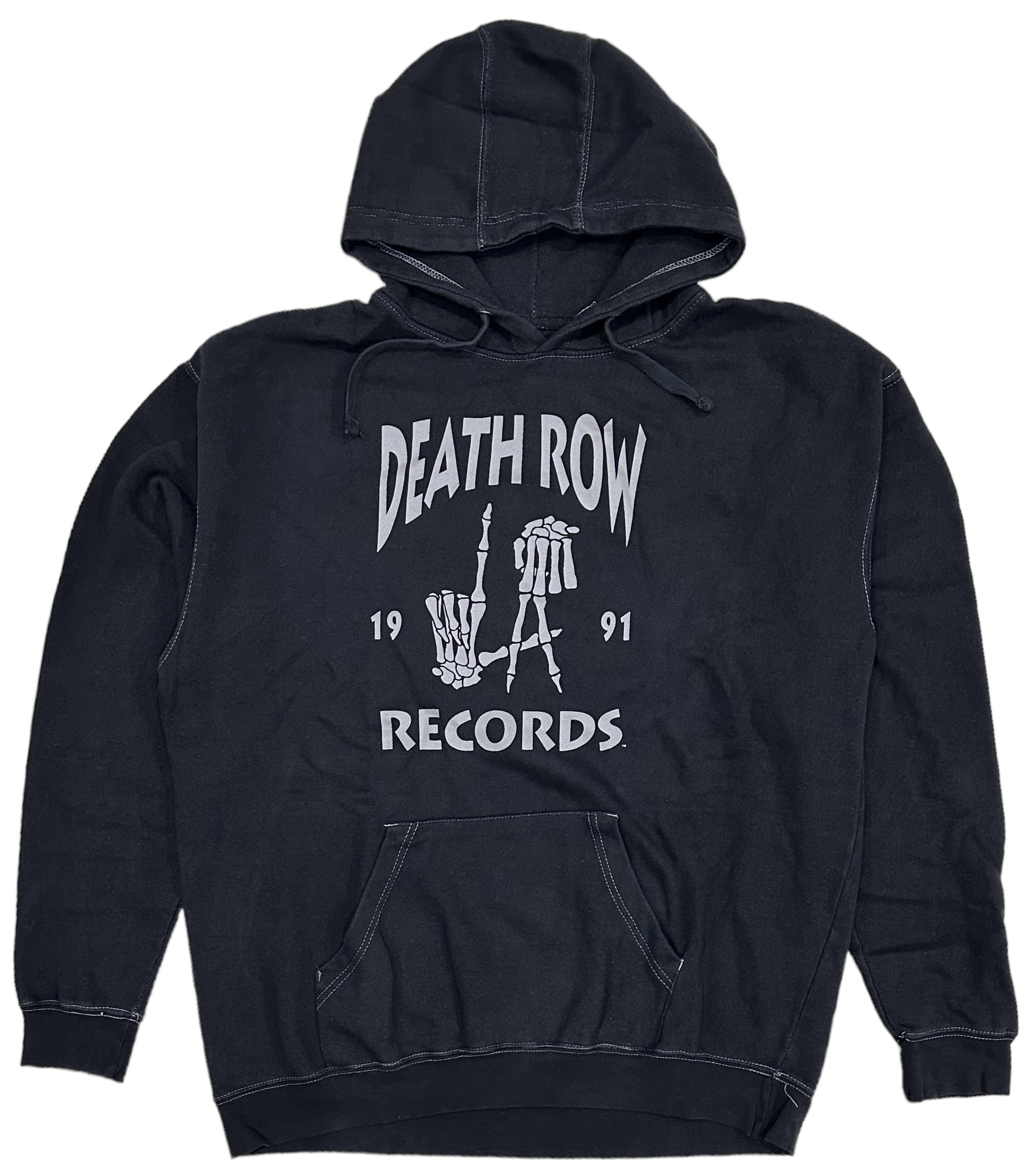 Death Row Records Men's Since 1971 Black Vintage Wash Hoodie Sweatshirt ...