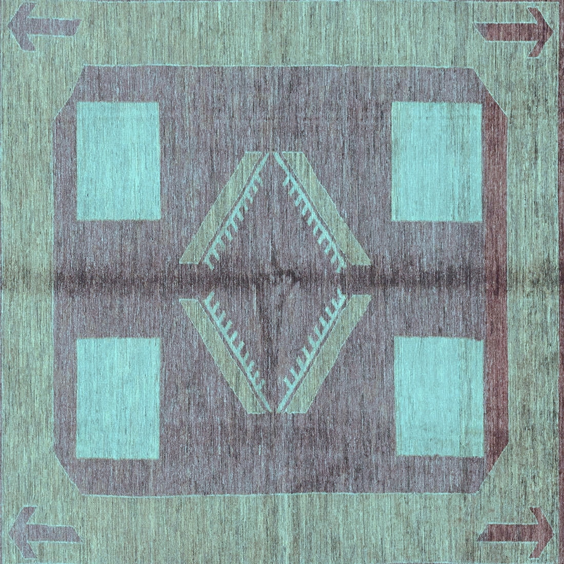 Ahgly Company Indoor Square Abstract Light Blue Modern Area Rugs, 5 ...