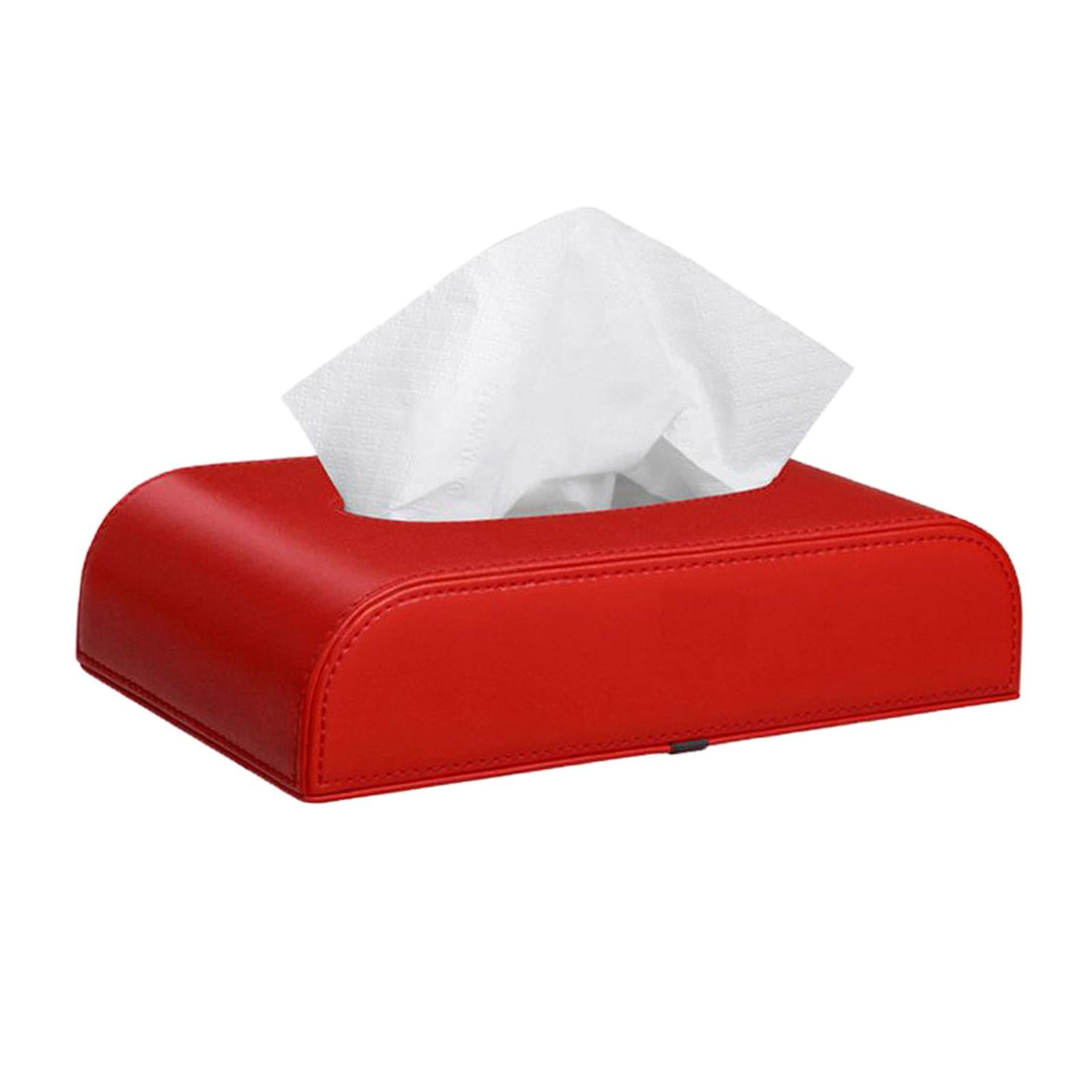 Auto PU cuero papel toalla caja tejido caja papel almacenamiento para ...