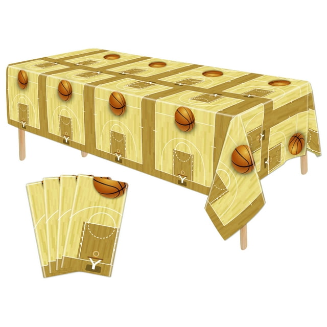 4 Pack Basketball Table Covers - Disposable Plastic Basketball ...