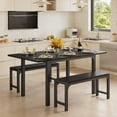 Asofer 63” Kitchen Table Sets with 2 Benches for Small Spaces ...