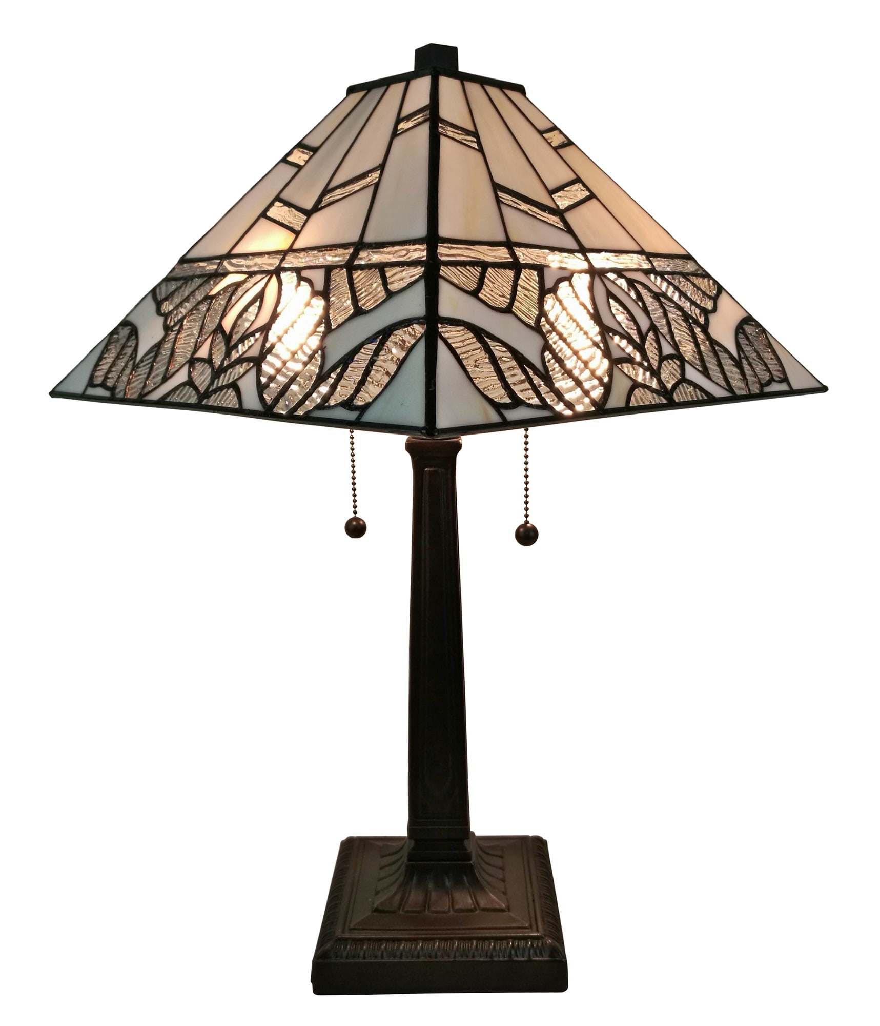 Amora Lighting AM306TL14 Tiffany Style White Mission Table Lamp 22 ...
