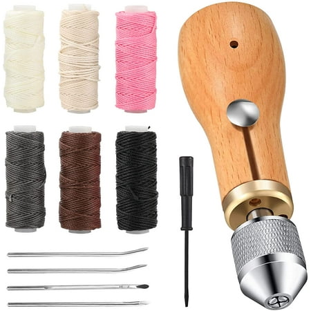 Sewing Awl Kit, 12Pcs Leather Stitching Awl Crafting Tools and Supplies ...