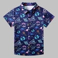 Big Boys Tops Short Sleeve Scoop Neck Shirts 3D Cartoon Print Button ...