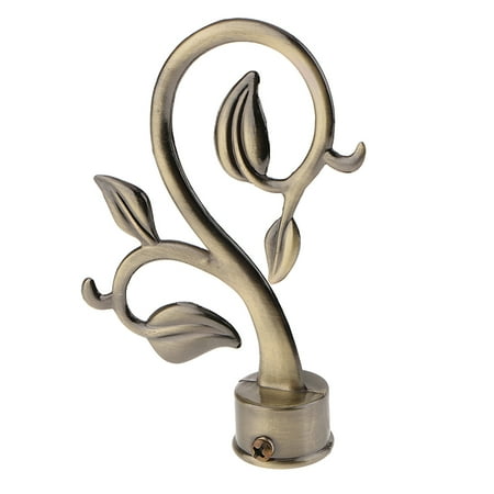 28mm Roman Curtain Rod Drapery Pole Decor Finials Leaves- Bronze ...