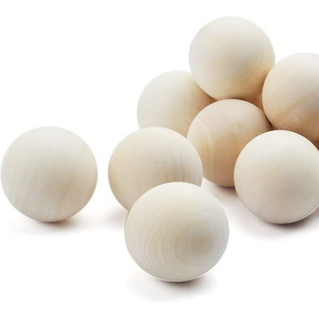 KOHAND 25 Pack 2 inch Round Wooden Balls, Natural Small Wood Craft ...