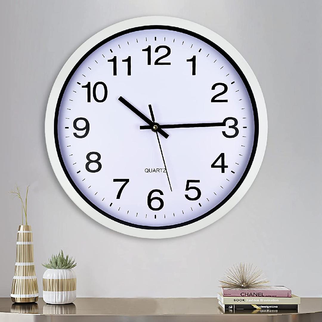 Wall Clock,12 Inch Steel Metal Clocks Modern Wall Clock Silent Non ...