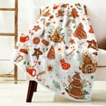 Christmas Gingerbread Man Throw Blanket, Winter Cute Star Snowflakes ...