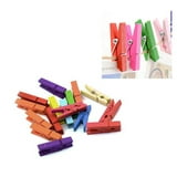120 Pc Mini Craft Clothespins Wood 1" Small Arts Multi Color Clothes ...