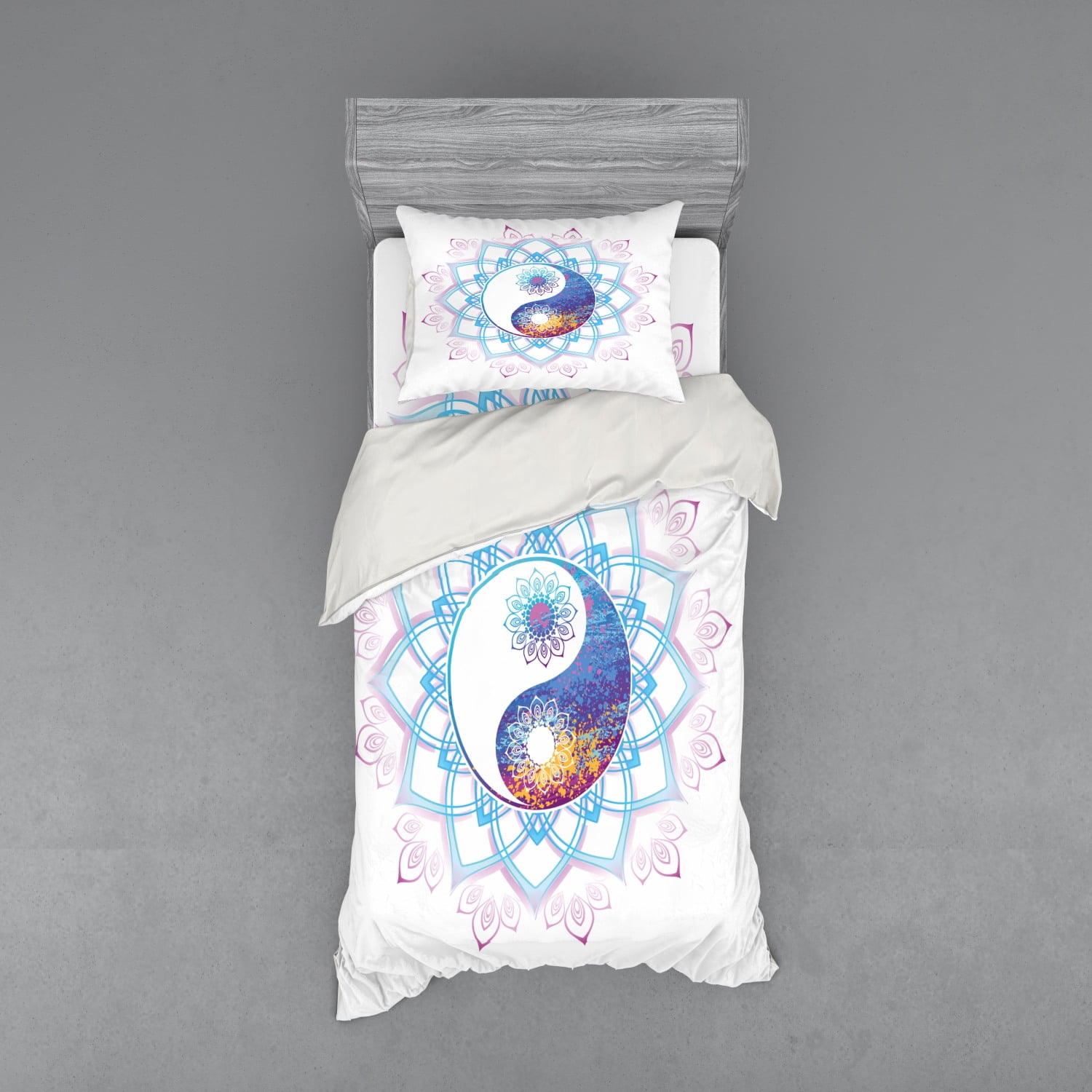 Ambesonne Ethnic Bedding Set 3 Pcs, Yin Yang Swirls, Twin XL, Purple ...