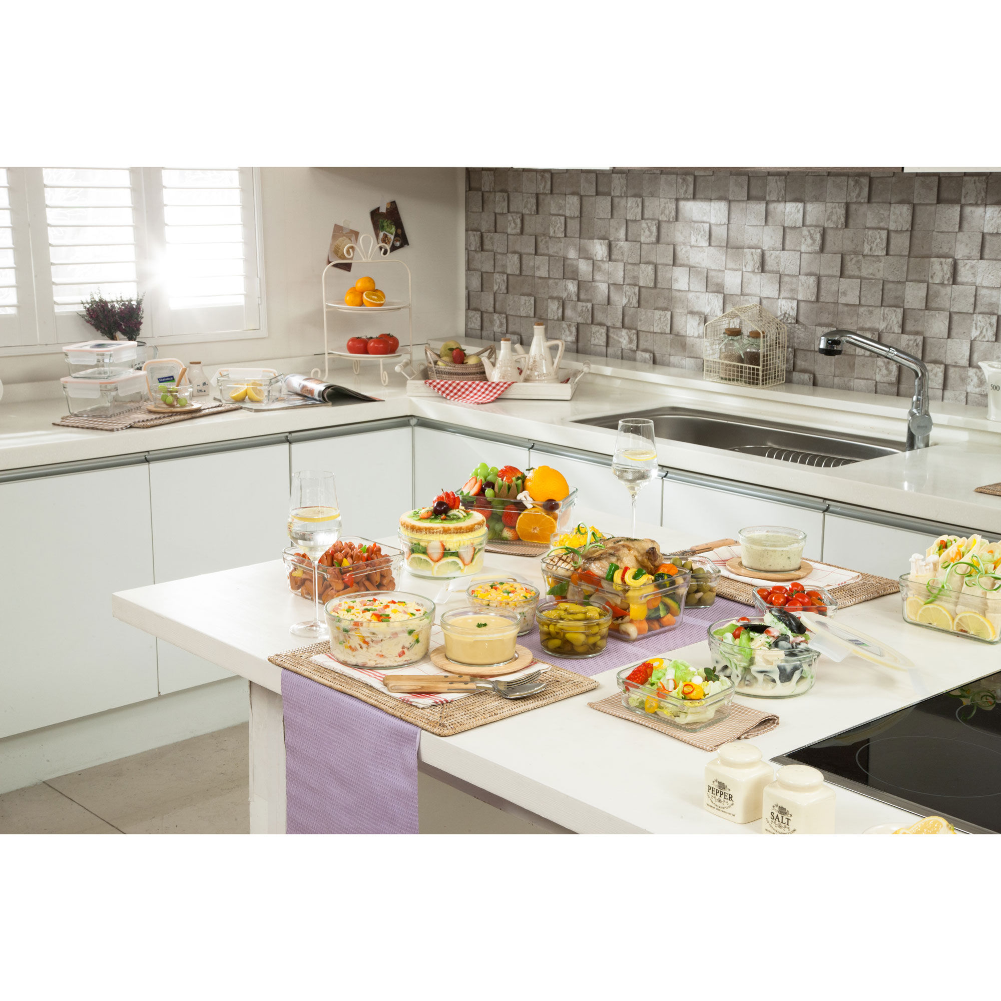 Glasslock Microwave Safe Glass Food Storage Bakeware Containers 14 ...