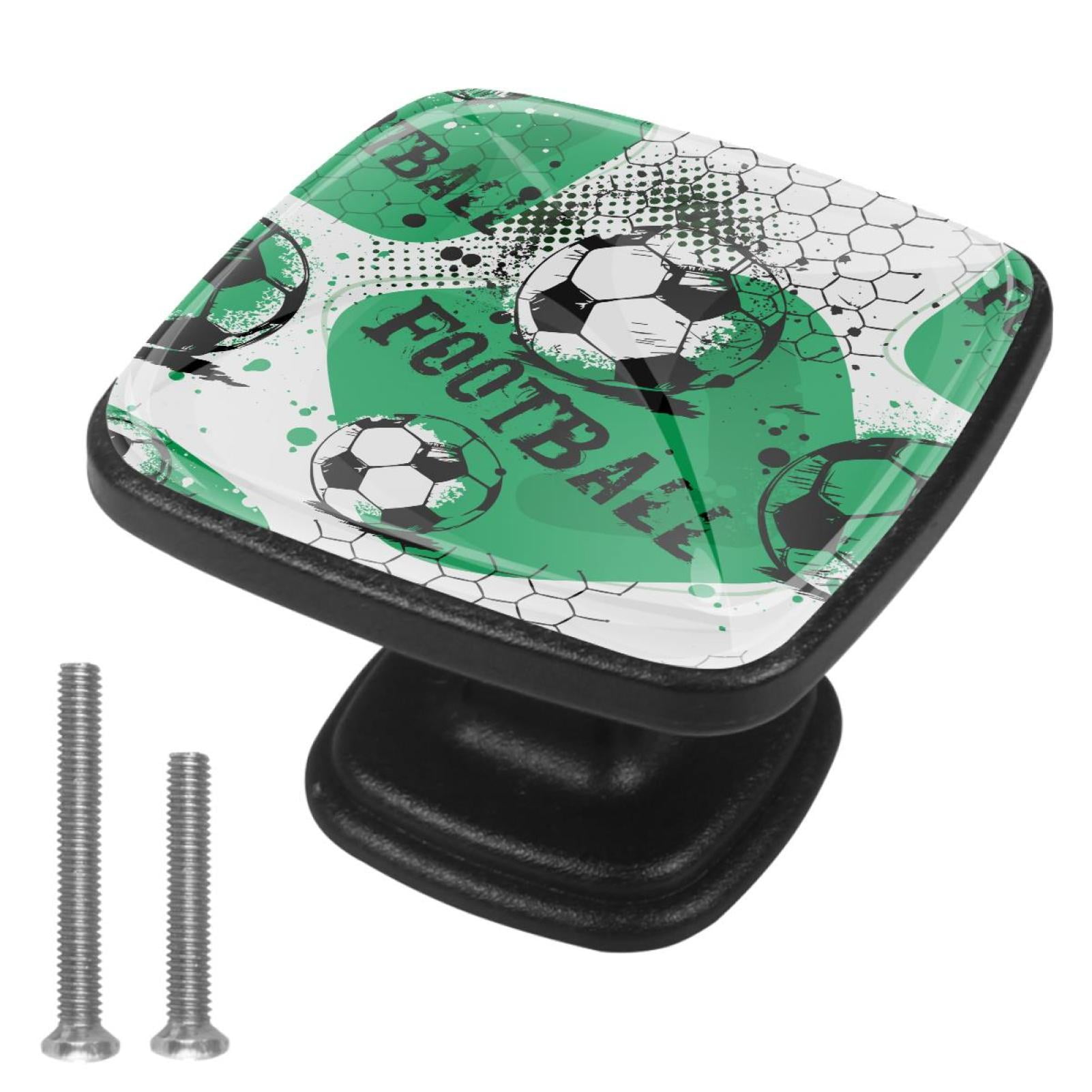 4 Pcs Cabinet Handle Drawer Pulls Football Knobs with Screws Square ...
