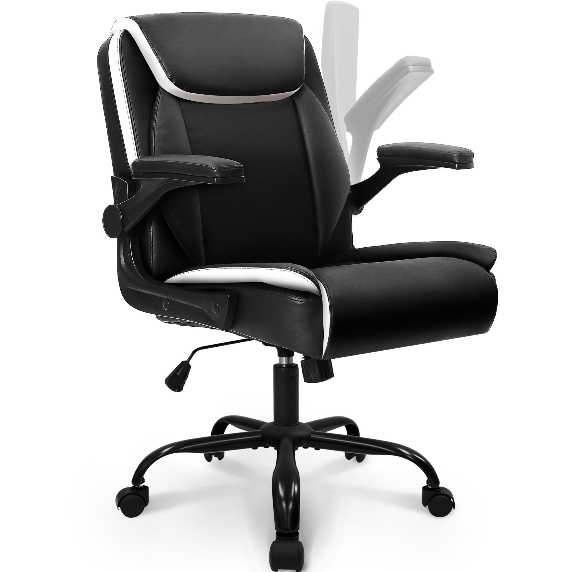 Neo Chair Mid Back Ergonomic Executive PU Leather Chair with Padded ...