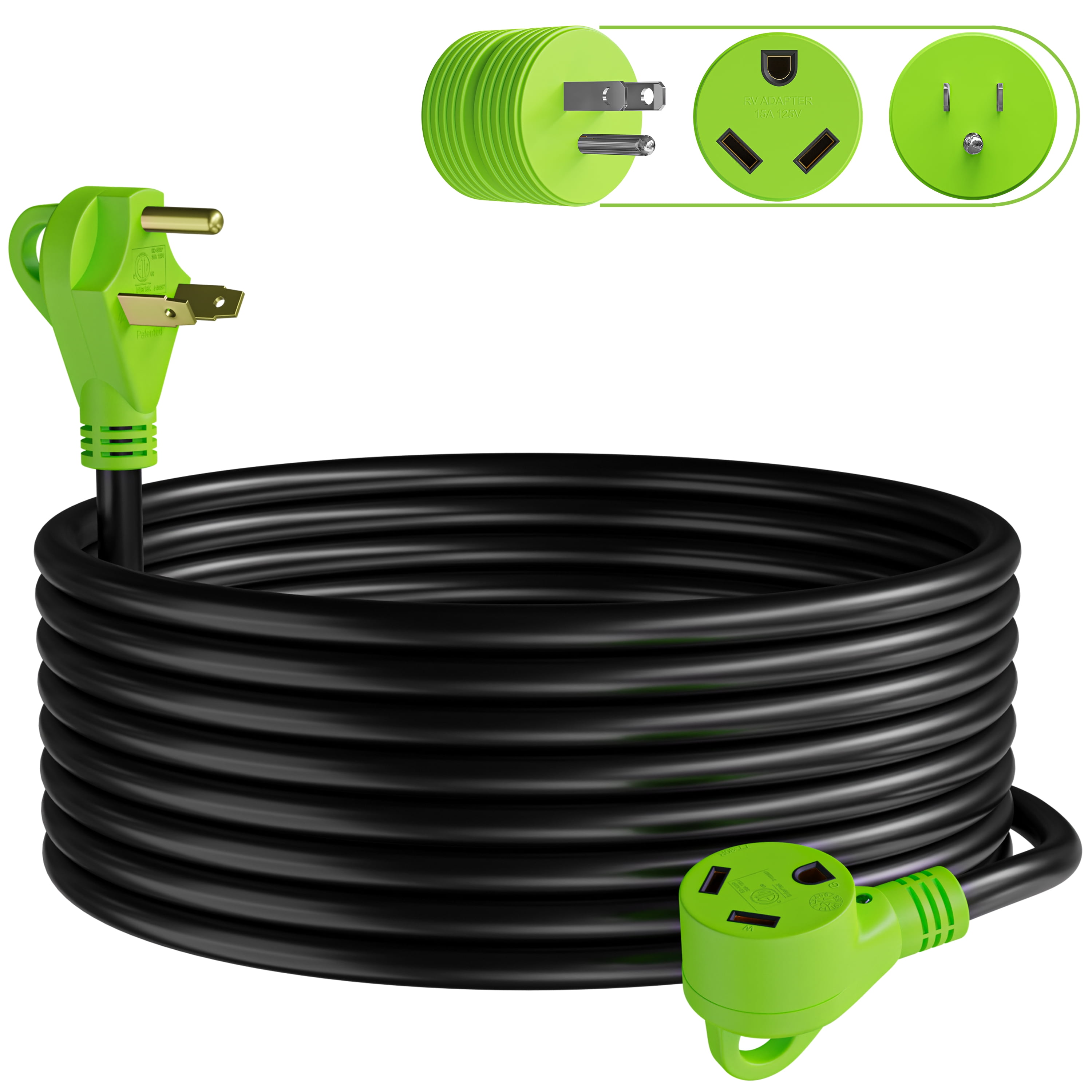 Leisure Cords 30 Ft 30 amp RV Power Extension Cord with LED Power ...