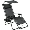 Devoko Reclining Outdoor Chair with Folding Sunshade Canopy and Holder ...