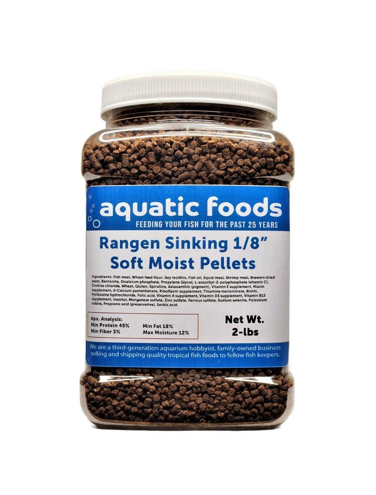 1/8" Soft Moist Sinking Rangen Salmon Pellets for Juvenile Axolotls ...