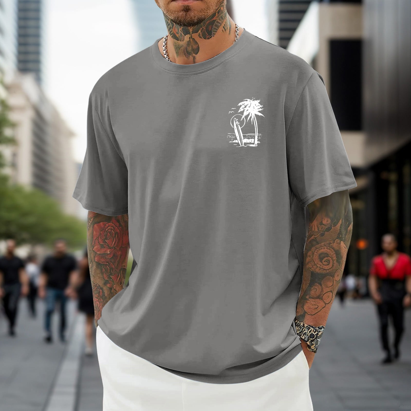 Click here for Wanpidan Casual Graphic Print Short Sleeve Crew Ne... prices