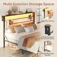 Bestier Full Size Bed Frame with 49.2" High LED Storage Headboard Shelf ...