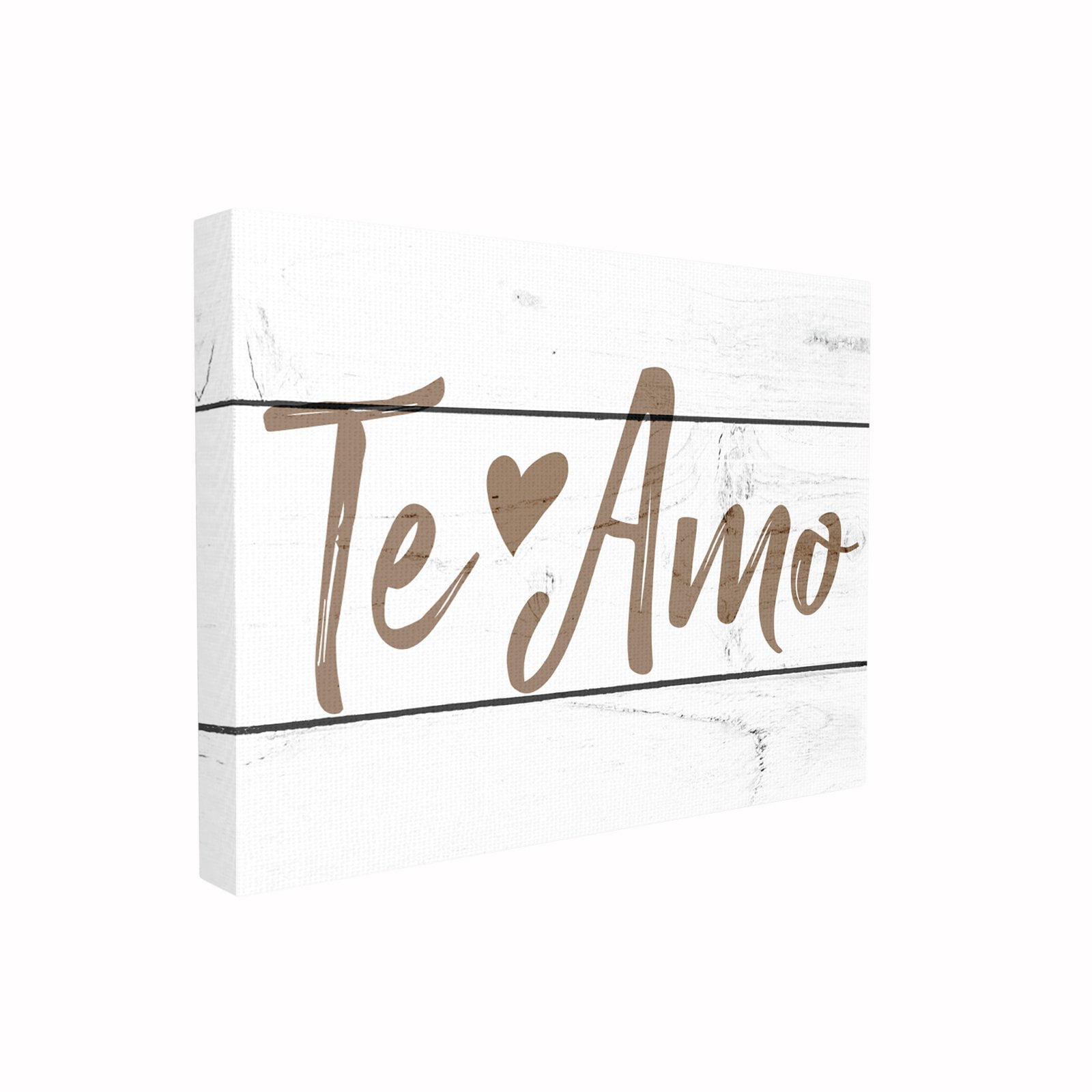 The Stupell Home Decor Collection Rustic Minimal Te Amo White Planked ...