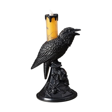 Halloween Candle Light Raven Candle Light Table Centerpiece Statue ...