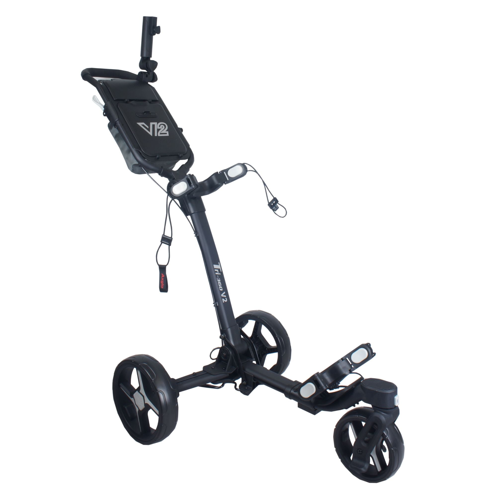 Axglo V2 Golf Push Cart - 3-Wheel - Patented 1-Step Folding System ...