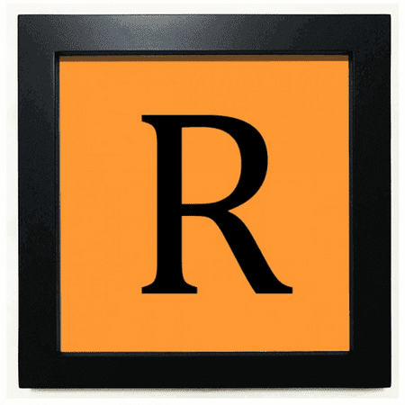 South African Currency Symbol Rand ZAR Black Square Frame Picture Wall ...