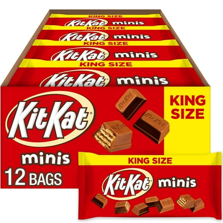 Kit Kat Minis Milk Chocolate Wafer Unwrapped King Size Candy Packs 2.2 ...