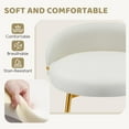 Armless Vanity Chair with Gold Bese, Cute PU Leather Makeup Chair with ...